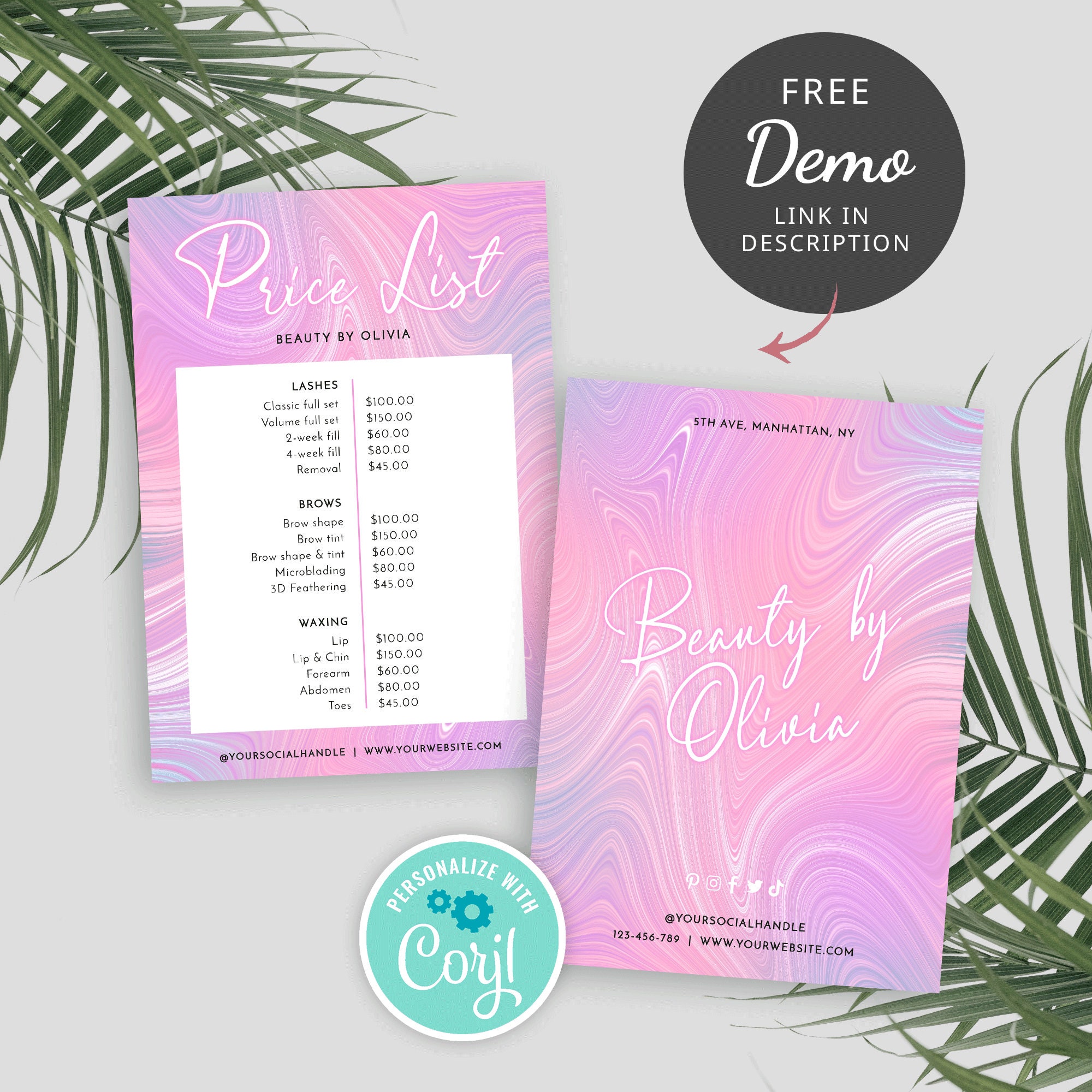 Customisable Price List Template DIY Pricing Guide Printable - Etsy Canada