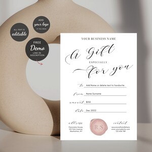 Elegant A Gift for You Template, Custom Luxury Gift Certificate With ...
