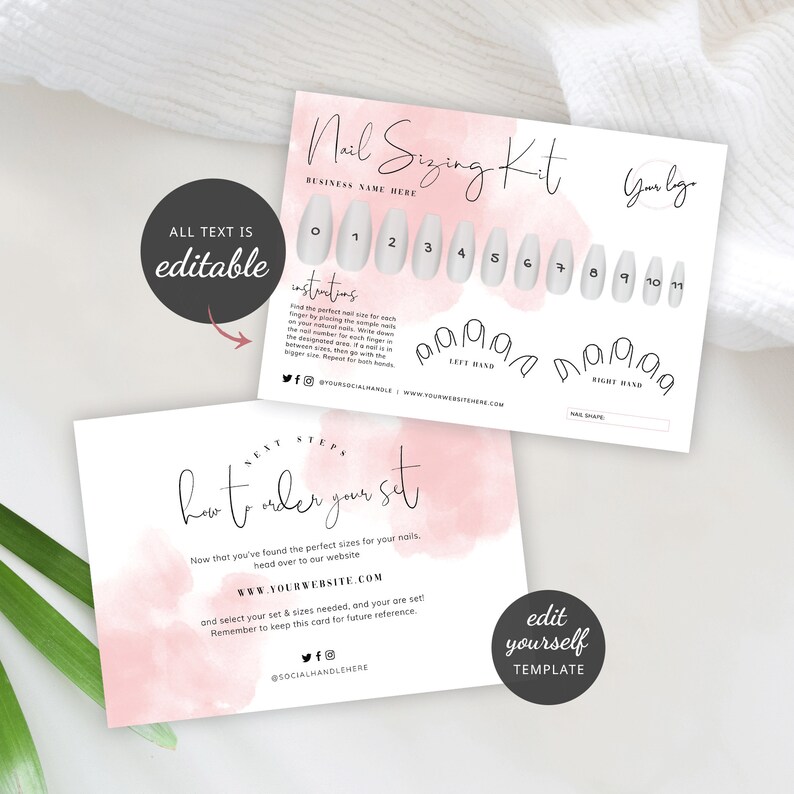 Nail Sizing Kit Template Custom Artificial Nails Sizing - Etsy