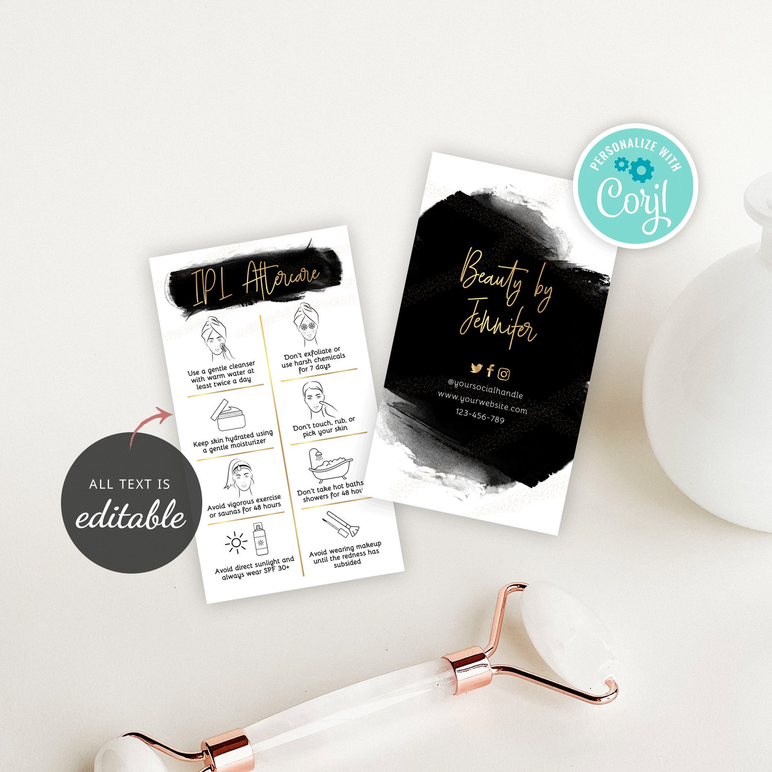 Editable IPL Care Card Template IPL Aftercare Instructions - Etsy
