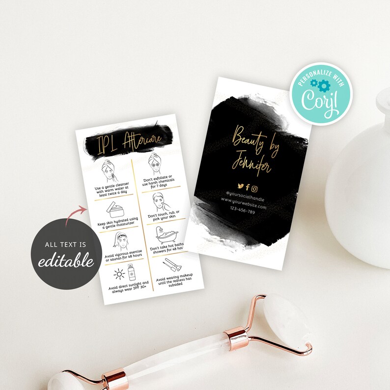 Editable IPL Care Card Template IPL Aftercare Instructions - Etsy