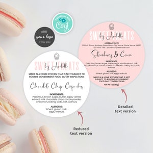 Food License Label Template, Feminine Pink Cottage Law Labels ...
