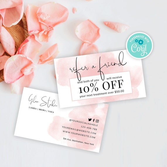 Editable Refer a Friend Card Printable Loyalty Club Template | Etsy ...