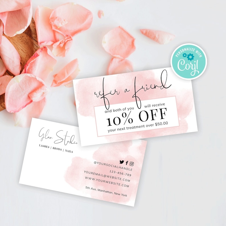 Editable Refer a Friend Card Printable Loyalty Club Template - Etsy