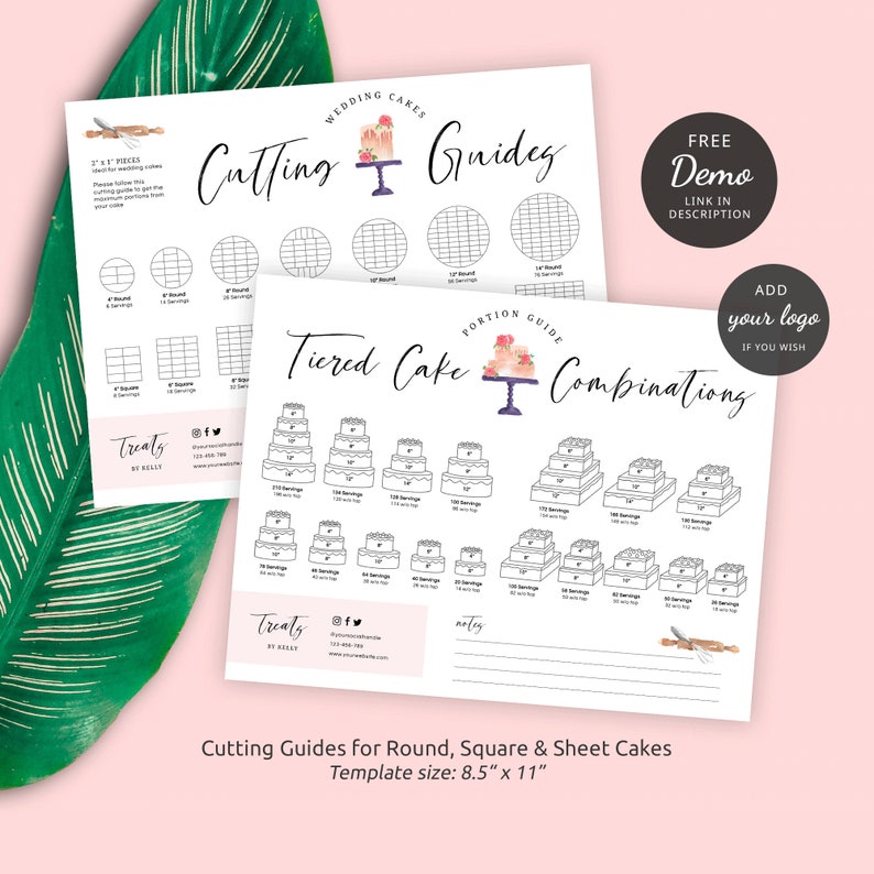 Wedding Cake Cutting Guides Template Instant Party Cakes - Etsy