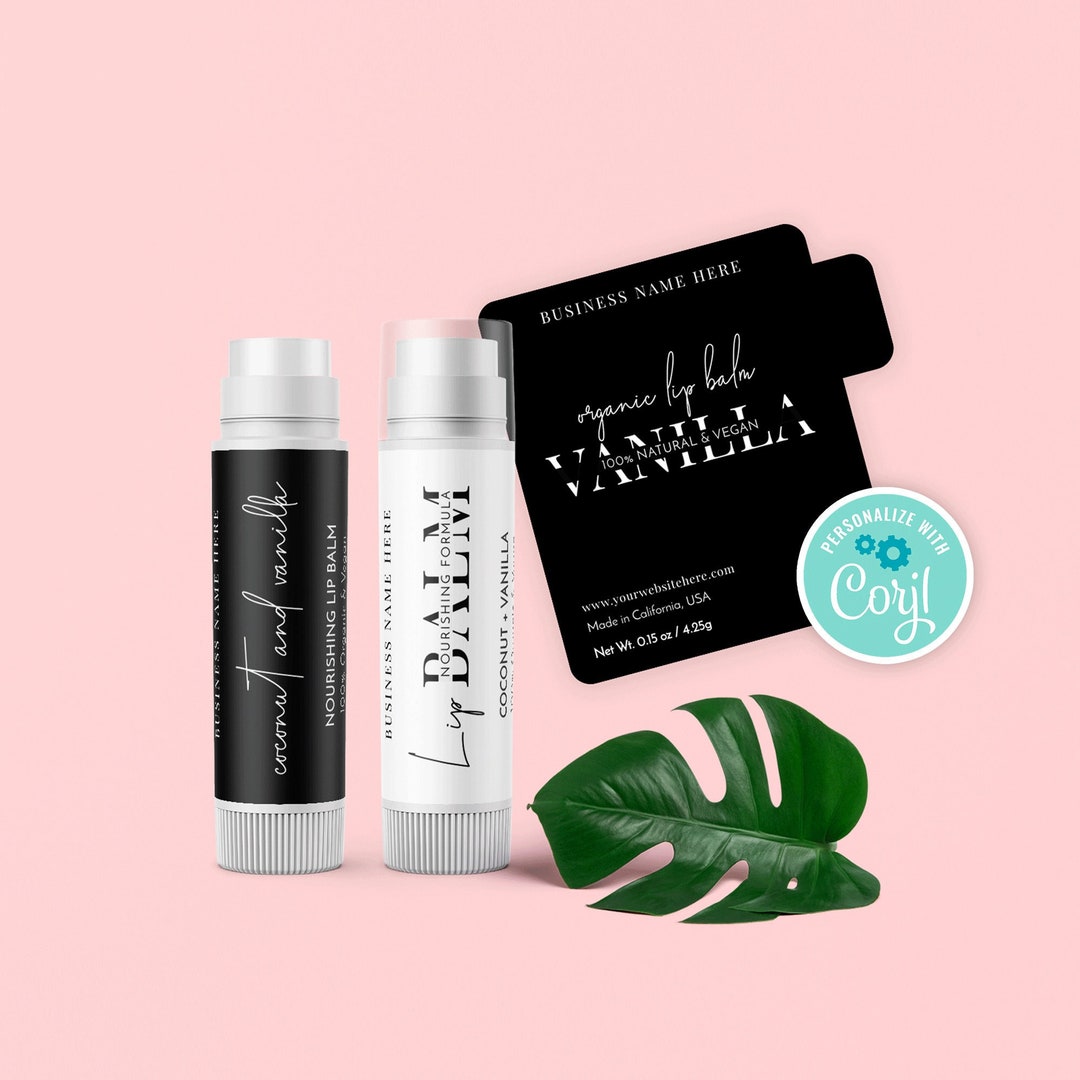 Editable Chapstick Label Template Minimalist Lip Balm Wrapper Etsy