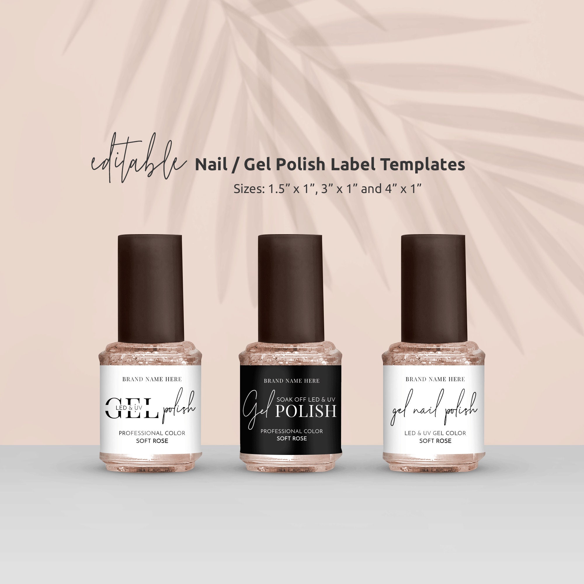 Nail Polish Label Template Editable Gel Polish Bottle - Etsy