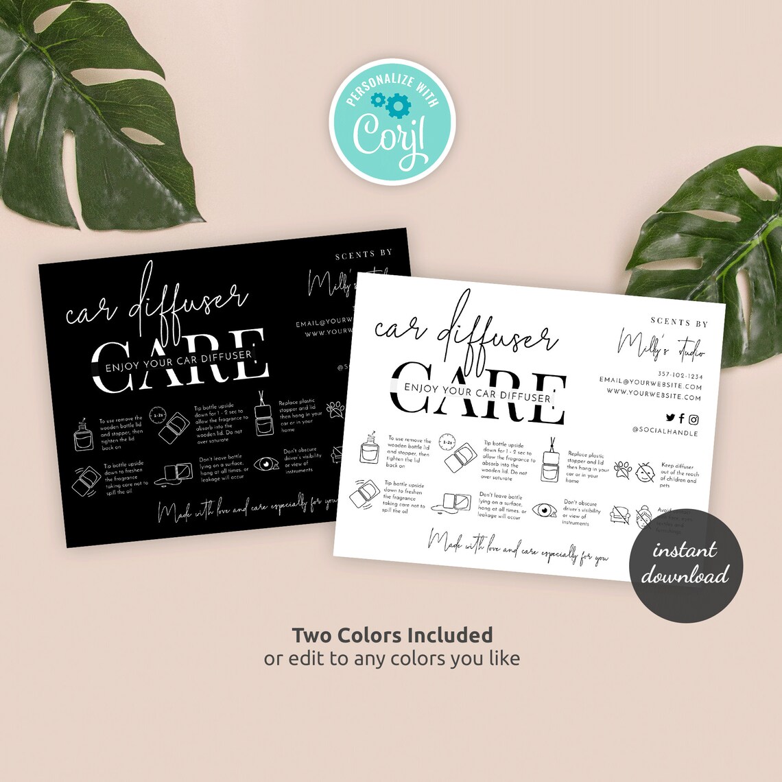 Car Diffuser Safety Guide Template Hanging Oil Diffuser Care - Etsy