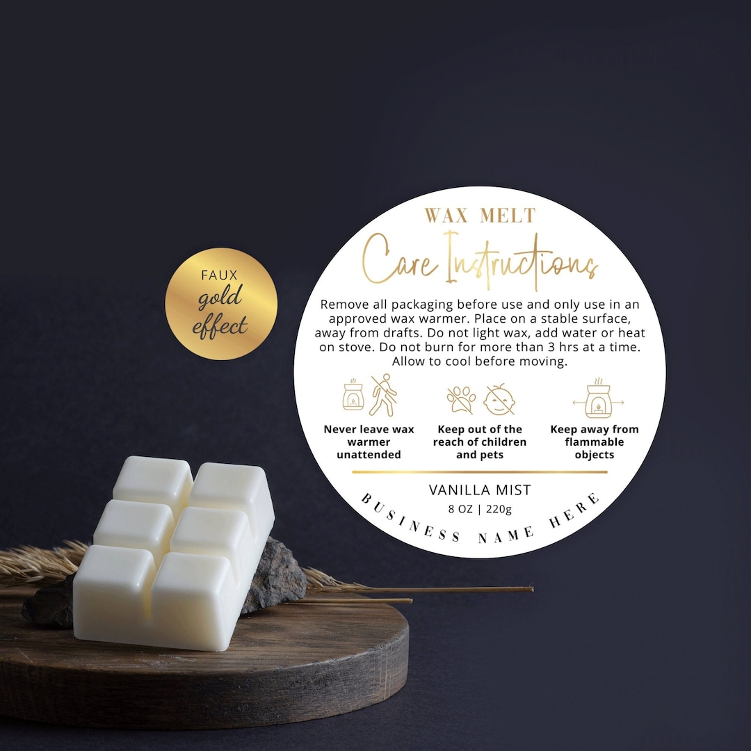 Editable Wax Melts Warning Label Template 1.5" 2" 3" Circle, Wax Cubes ...