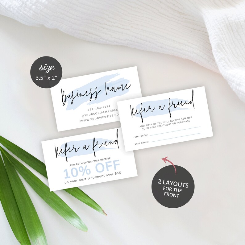 Editable Client Referral Cards Feminine Refer a Friend - Etsy UK