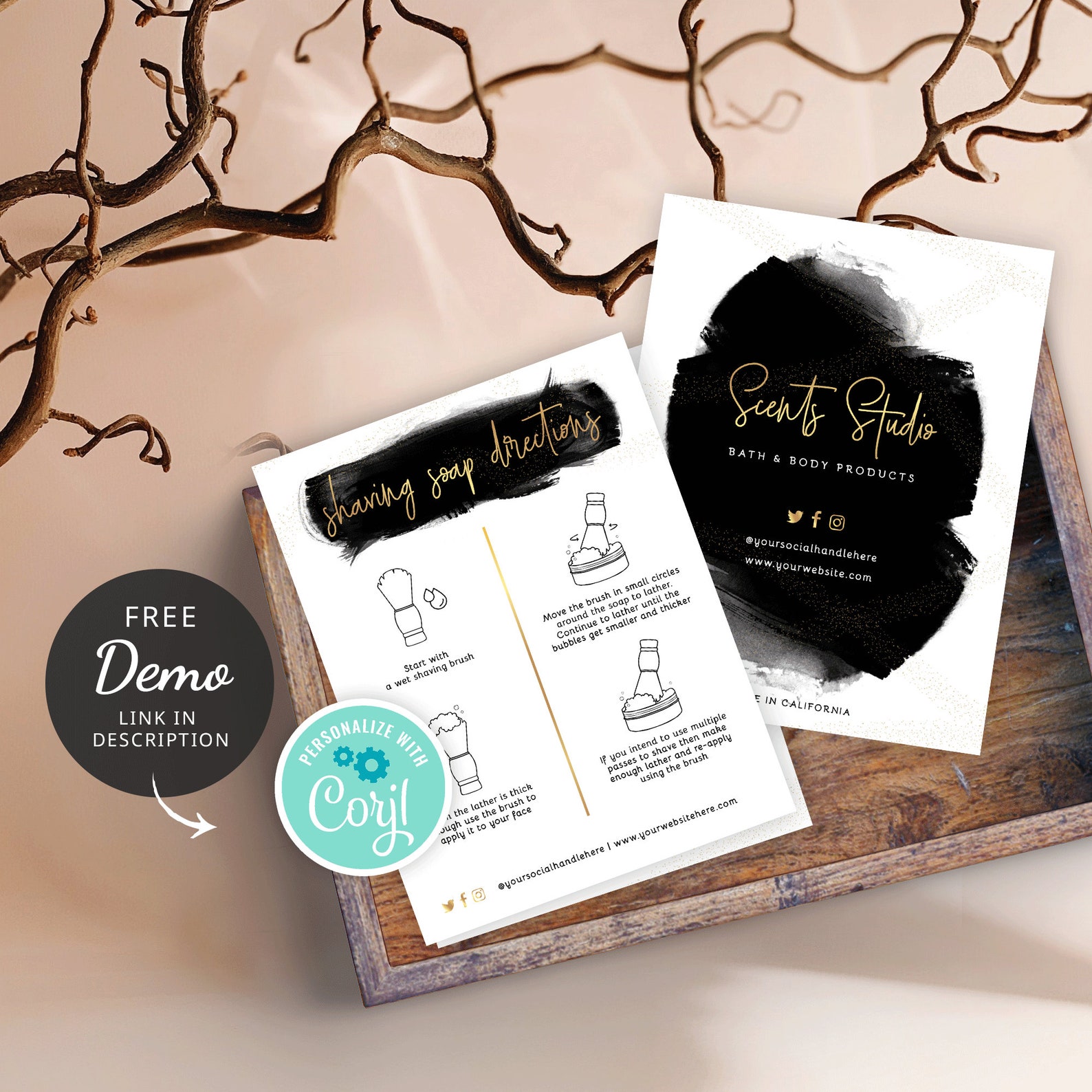 Shaving Soap Care Card Template Editable Shaving Bar Care - Etsy