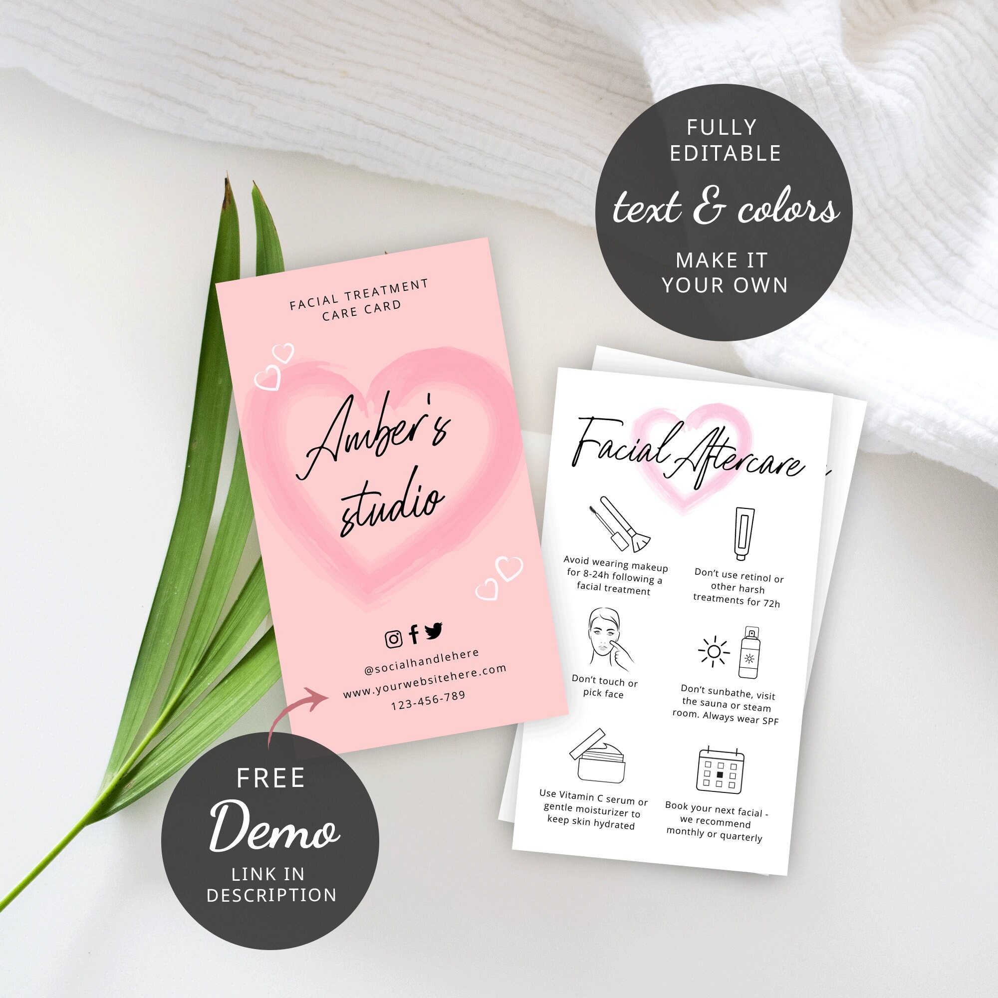 Facial Aftercare Template, Facial Treatment Customer Care Guide ...