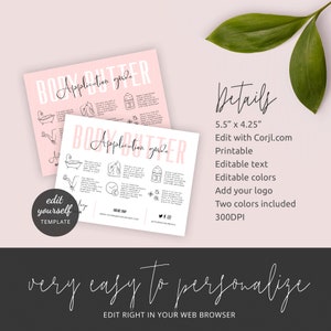 Editable Body Butter Care Card Template, Feminine Shea Butter ...