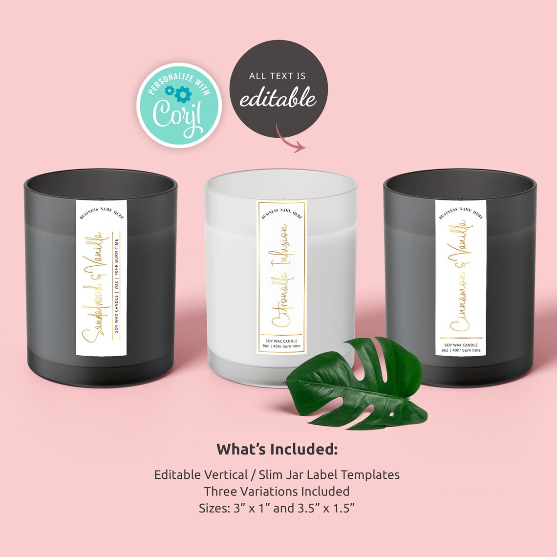 Editable Vertical Labels Faux Gold Product Label Template - Etsy