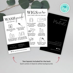 Editable Wig Care Card Template, Printable Natural Wigs Aftercare ...