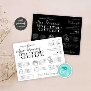 Coffee Brewing Guide Template, Editable Drip Coffee Instructions ...