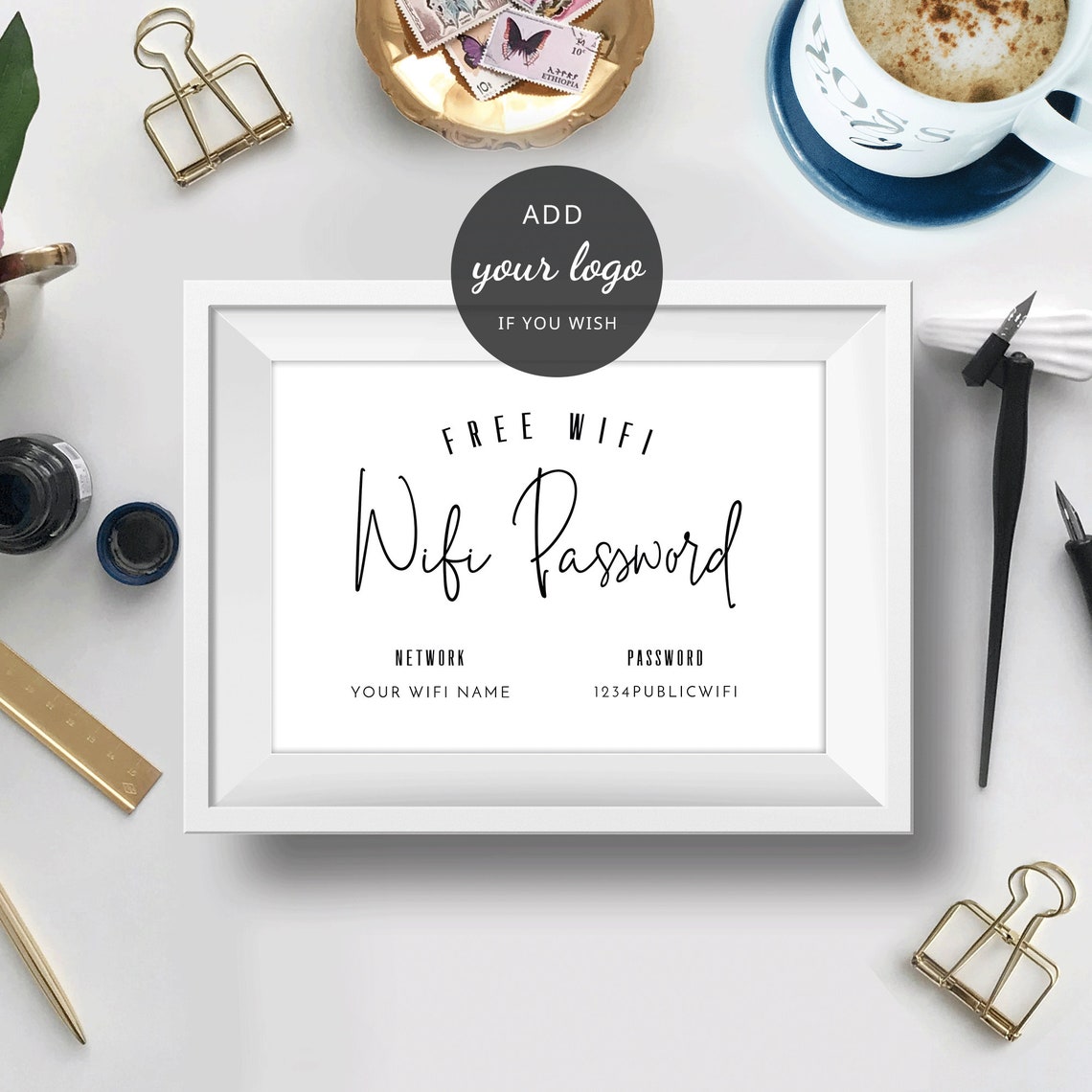 Editable WiFi Password Sign Printable WiFi Sign Template | Etsy