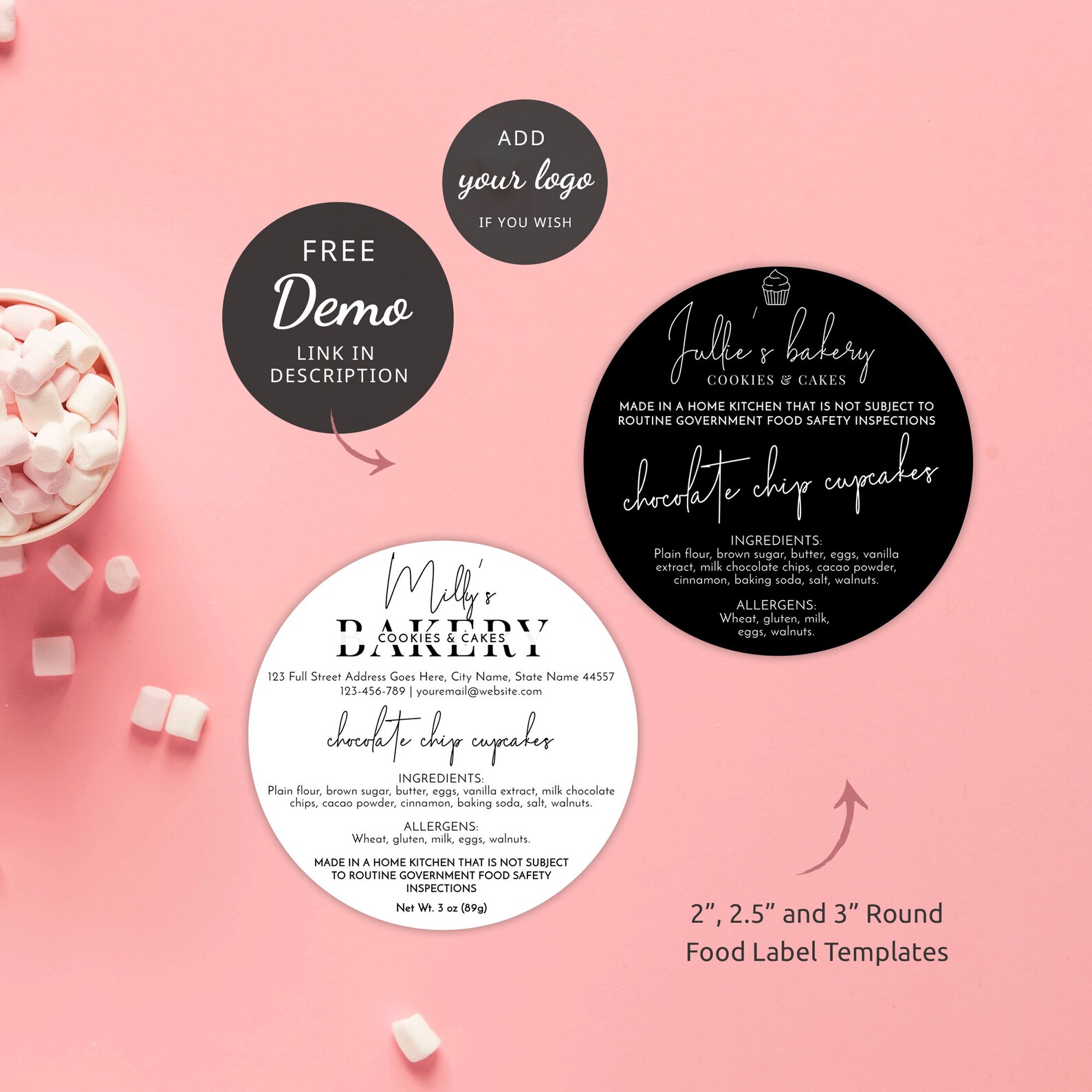 Food License Labels Template Minimalist Ingredients Sticker - Etsy
