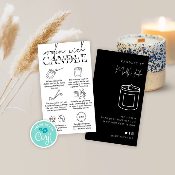 Wooden Wick Candle Safety Guide Template MINI Candle Do's - Etsy