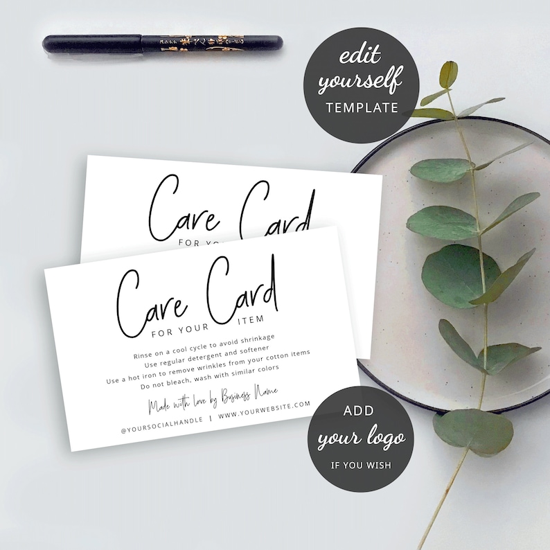 Printable Care Card Template Customizable Care Guide Design - Etsy Canada