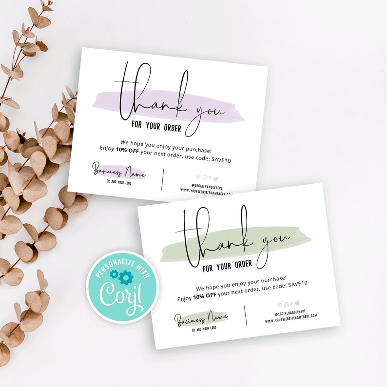 Business Thank You for Order Template Editable Thank You | Etsy