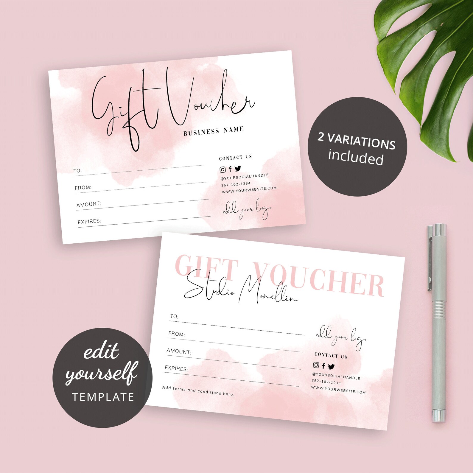 Mother's Day Gift Voucher Design Feminine Gift Card | Etsy