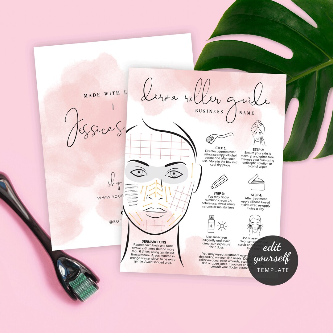 Dermaroller Instructions & Aftercare Template, How to Use Derma Roller ...