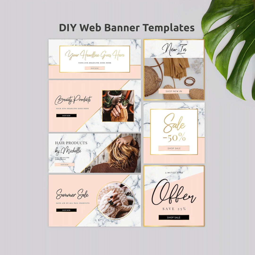 DIY Website Banners, Editable Banner Templates, Website Branding Kit ...