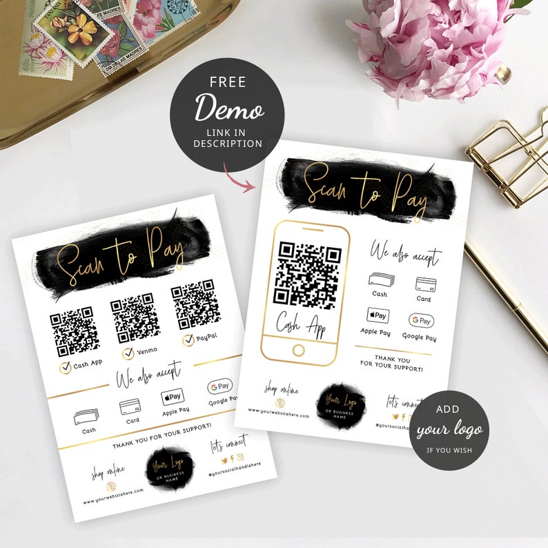 Scan to Pay QR Code Sign Template Printable Scan Here to Pay - Etsy Canada