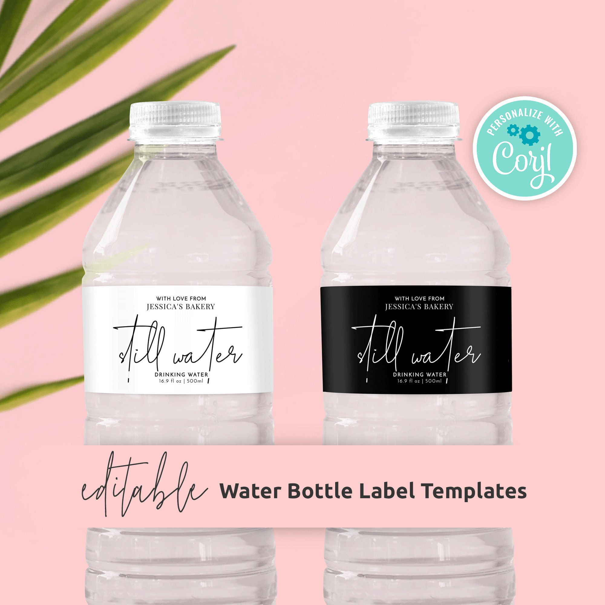 Minimalist Water Bottle Label Template Editable Still Water - Etsy