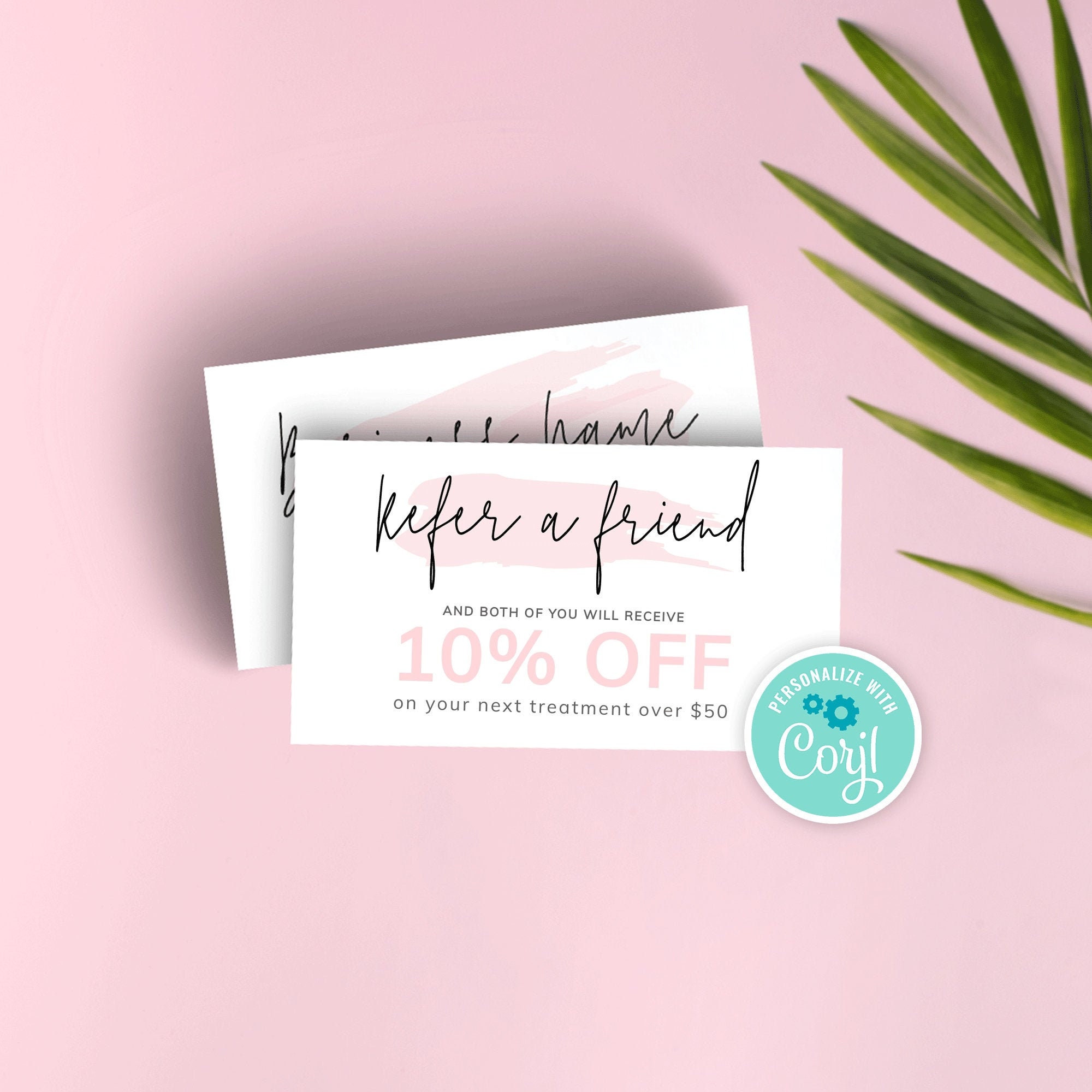 Stationery Paper Printable Beauty Loyalty Cards Pink Salon Reward Cards ...