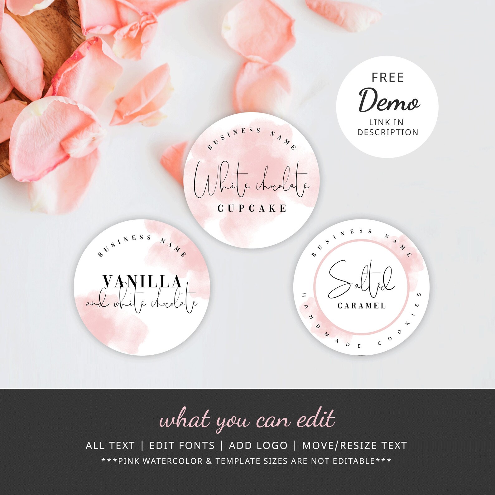 Feminine Flavor Sticker Template, Customizable Scent Name Product ...