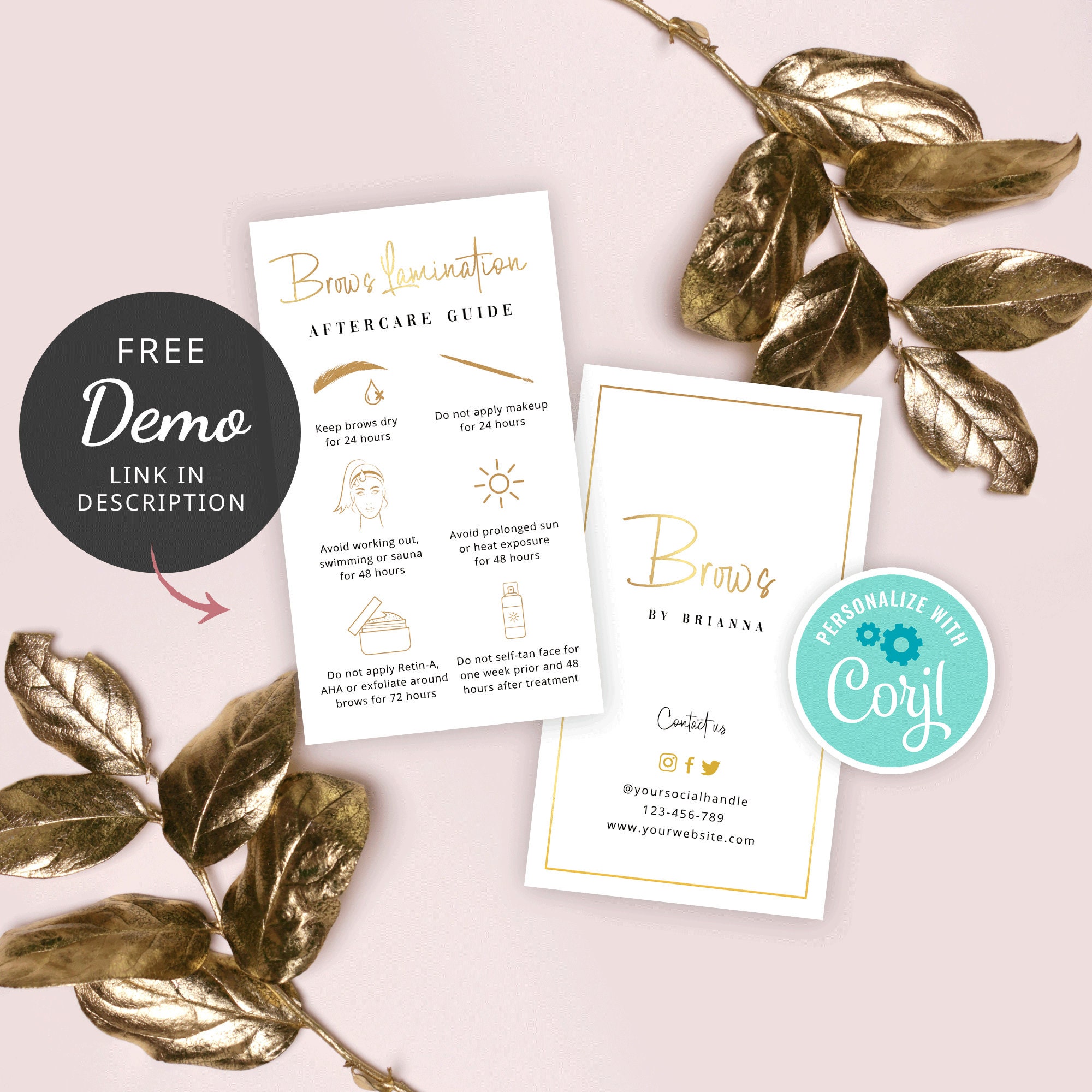 DIY Brows Care Card Brow Salon Aftercare Template Eyebrows - Etsy