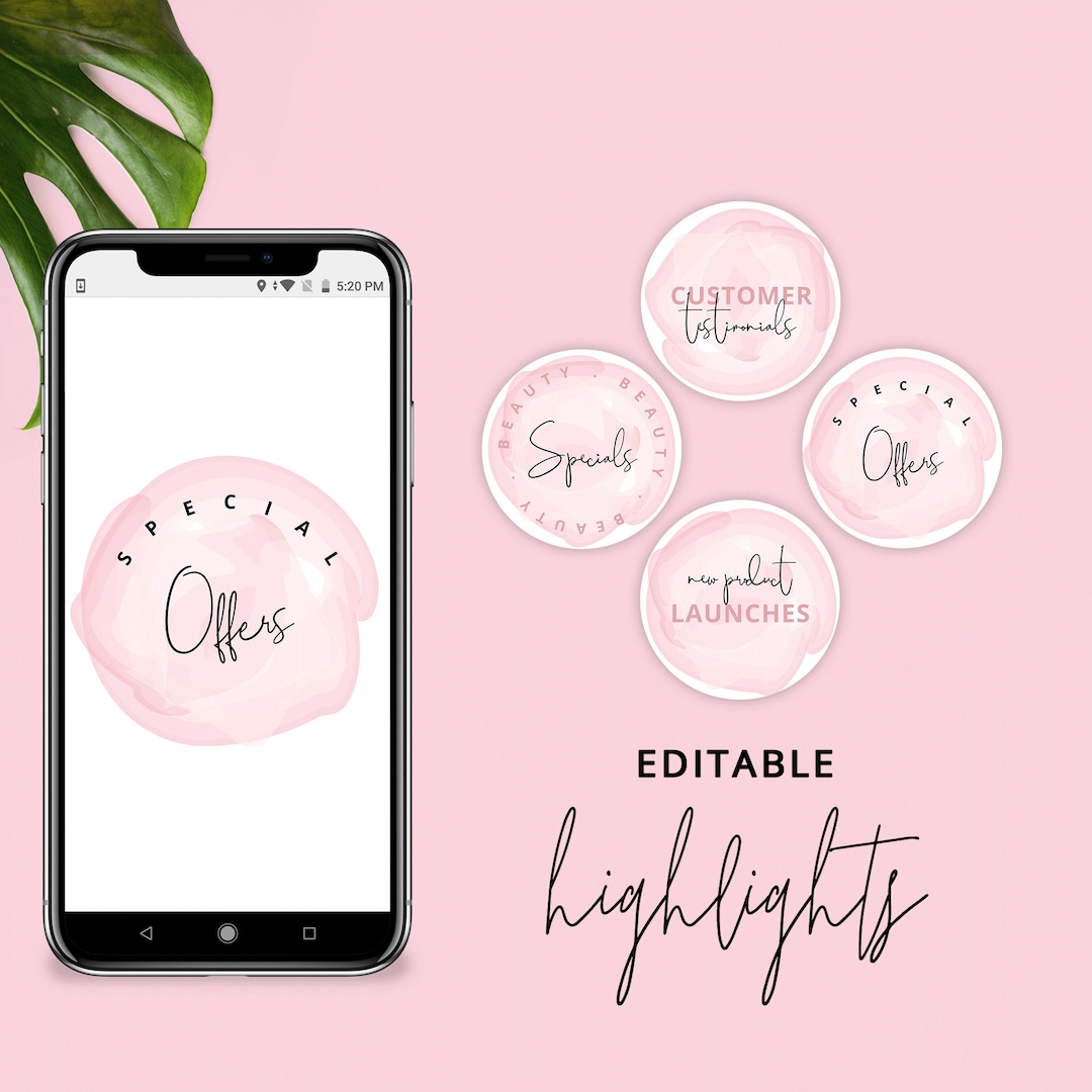 DIY Instagram Story Cover Template, Editable Instagram Highlights ...