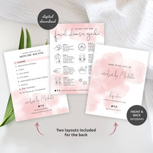 Face Cleanser Care Instructions Template, Printable Face Wash ...