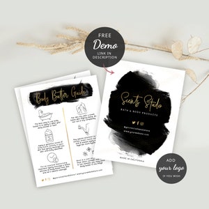 Body Butter Customer Guide Template, Customizable Whipped Shea Lotion ...