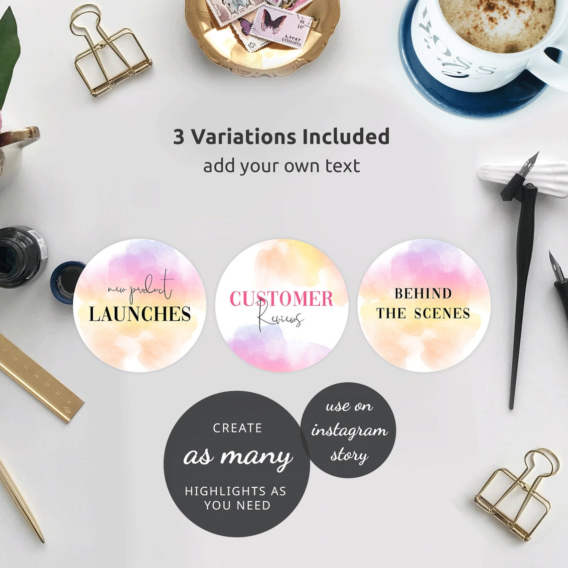 Editable Instagram Highlights Insta Story Templates DIY IG | Etsy