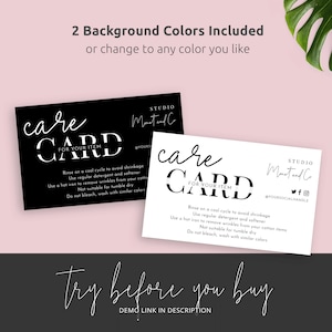 Minimalist Care Card Template, Customisable Care Cards, Care ...