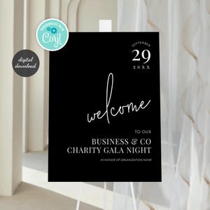 Business Event Welcome Sign Template, Minimalist Black & White ...