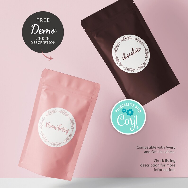 Flavor Circle Labels Template Editable Round Scent Labels | Etsy