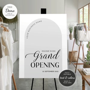 Grand Opening Arch Sign Template, Minimal Boho, Business Launch Party ...