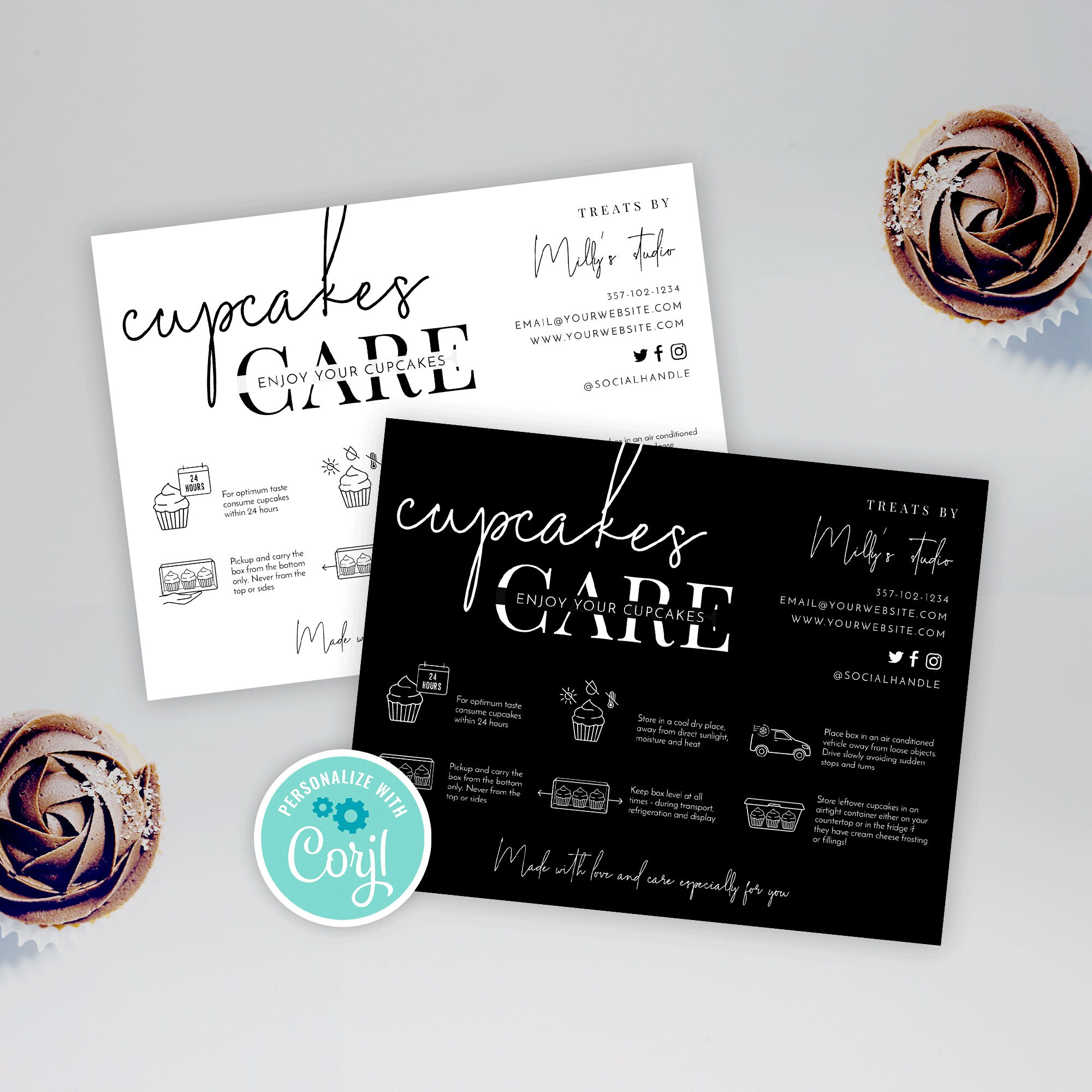 Cupcake Card Template Printable