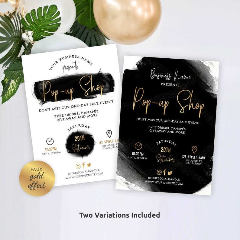Pop up Shop Flyer Template Editable Sales Market Event - Etsy