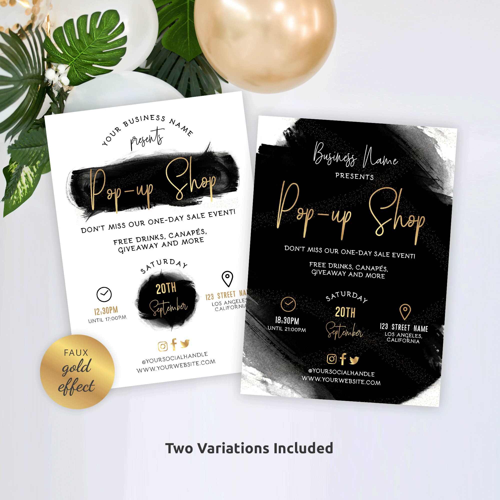 Pop up Shop Flyer Template Editable Sales Market Event - Etsy