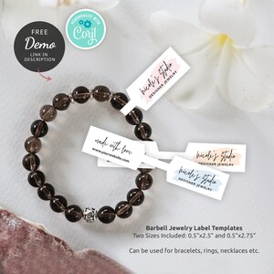 Editable Jewelry Tag Template, Feminine Bracelet Label Design, Necklace ...