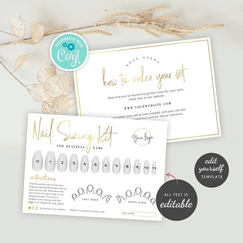 Nail Sizing Kit Template Custom False Nails Size Guide - Etsy