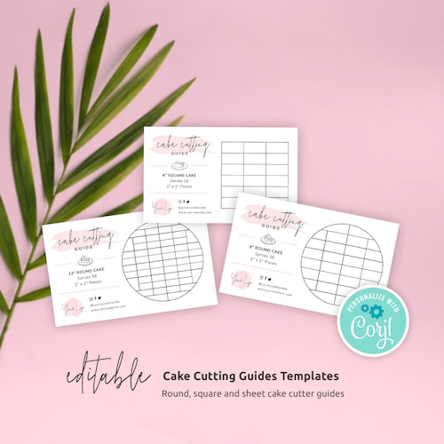 Round & Square Cake Cutting Guides Editable Wedding Cakes - Etsy