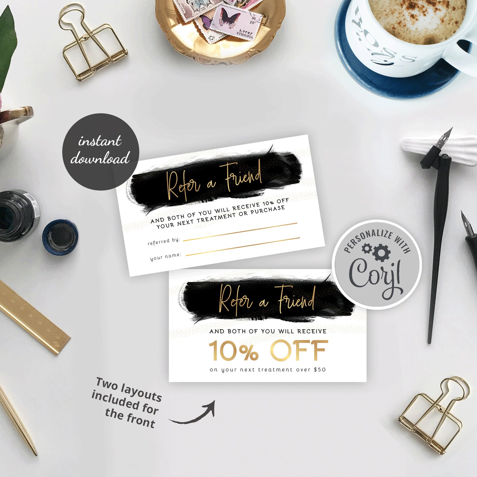 Client Referral Card Template Customizable Refer a Friend - Etsy