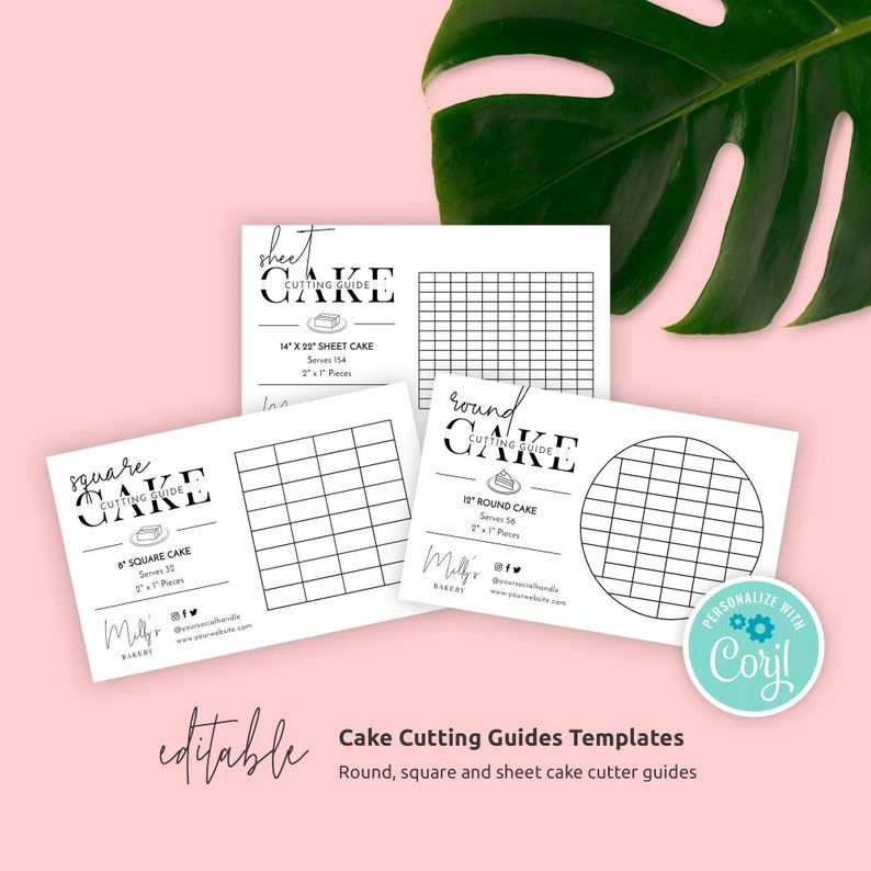 Round & Square Cake Cutting Guides Editable Wedding Cakes - Etsy