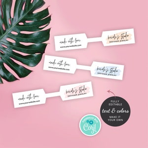Editable Jewelry Tag Template, Feminine Bracelet Label Design, Necklace ...